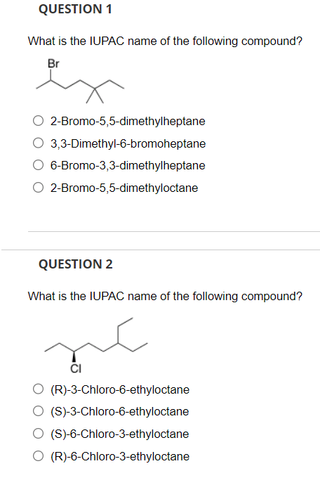 Solved What is the IUPAC name of the following compound? | Chegg.com