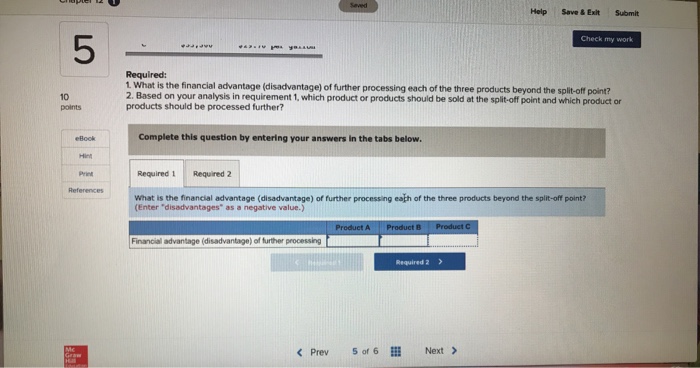 Solved Chapter 12。 Saved Help Save & Exit Submit Check my | Chegg.com