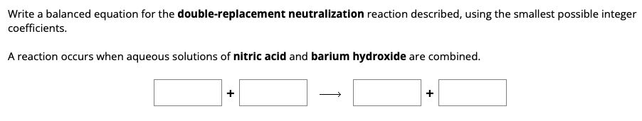 Solved Write a balanced equation for the double-replacement | Chegg.com