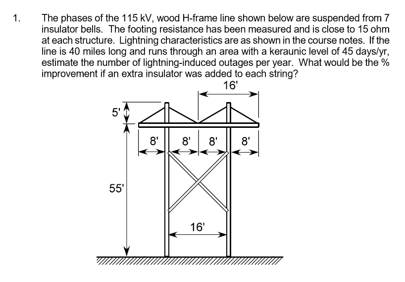 The phases of the 115 kV, wood H-frame line shown | Chegg.com