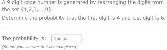 Solved A 9 digit code number is generated by rearranging the | Chegg.com