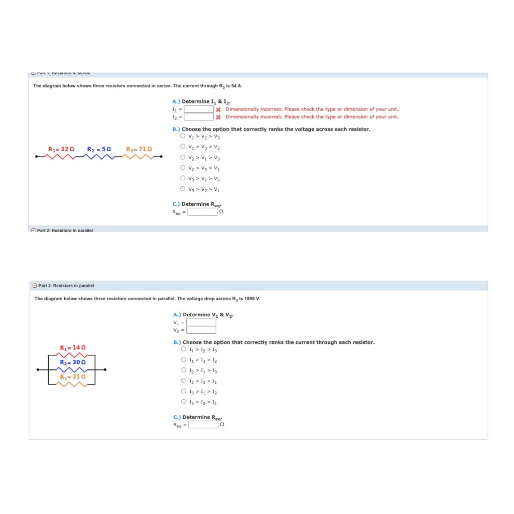 Solved Orat. Des The diagram below shows three resistors | Chegg.com