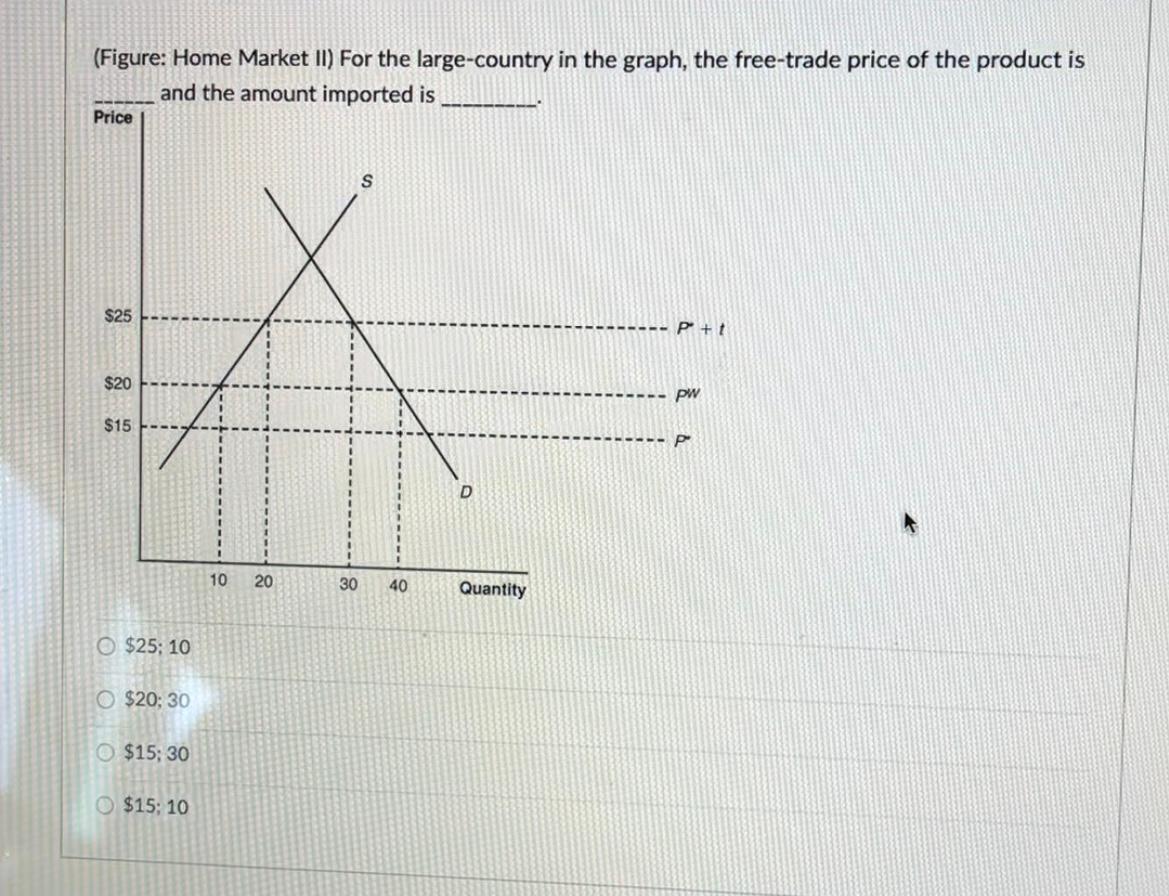 Solved (Figure: Home Market II) For the large-country in the | Chegg.com