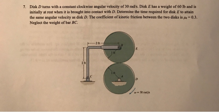 Solved Disk D turns with a constant clockwise angular | Chegg.com