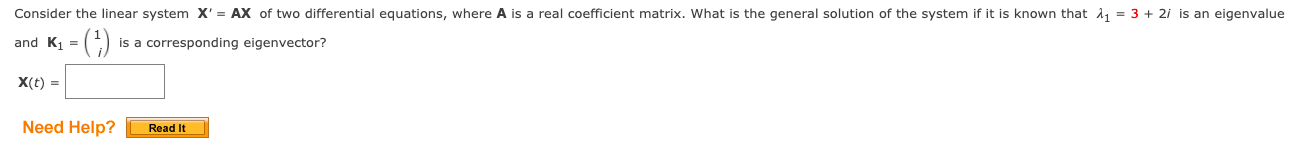Solved Consider the linear system X' = AX of two | Chegg.com