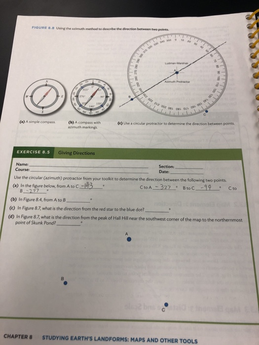 FIGURE 8.a Using the azimuth metod to describe the | Chegg.com