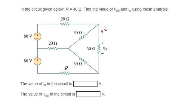 Solved In The Circuit Given Below R 40 Ω Find The Value 