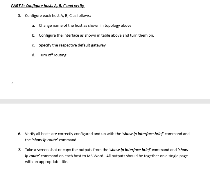 Create and configure a network using Cisco Packet | Chegg.com