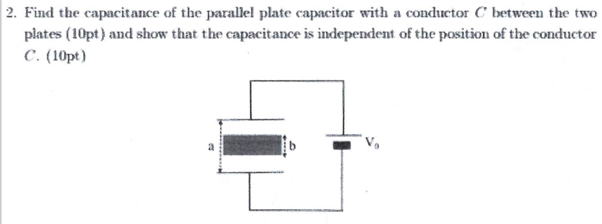 Solved 2. Find the capacitance of the parallel plate | Chegg.com