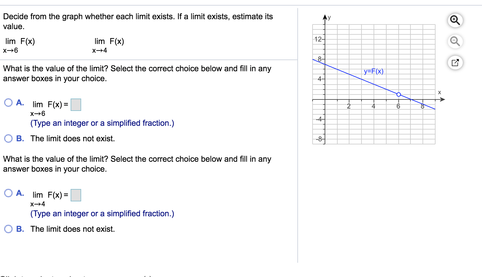 Solved Decide from the graph whether each limit exists. If a | Chegg.com