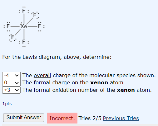 Solved FXe For the Lewis diagram, above, determine: -4 The | Chegg.com