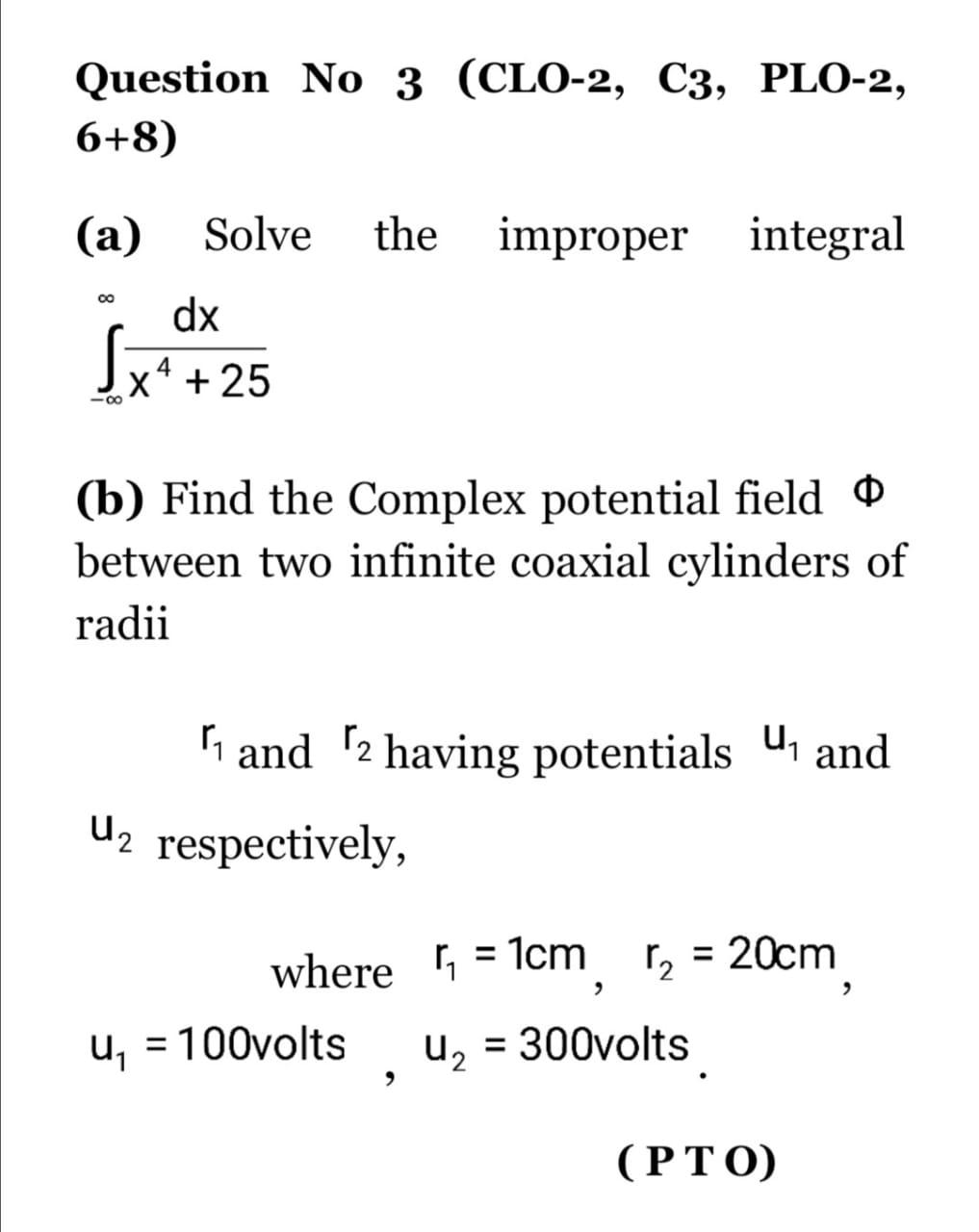 Solved Question No 3 (CLO-2, C3, PLO-2, 6+8) (a) Solve the | Chegg.com