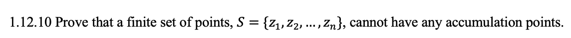 Solved 1.12.10 Prove that a finite set of points, | Chegg.com
