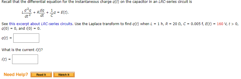 Solved Recall that the differential equation for the | Chegg.com