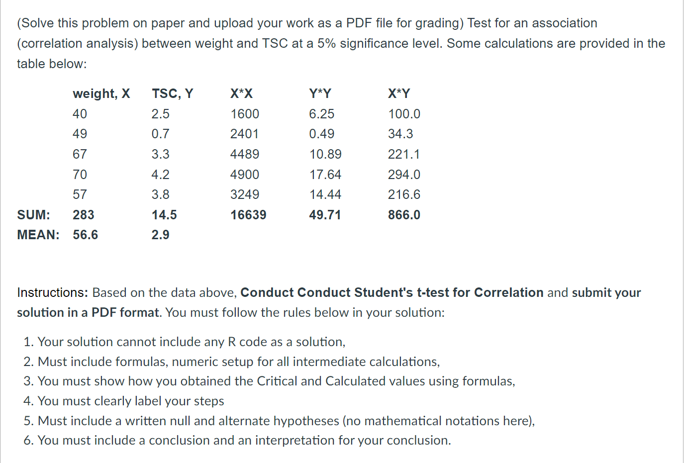 Solved (Solve this problem on paper and upload your work as | Chegg.com