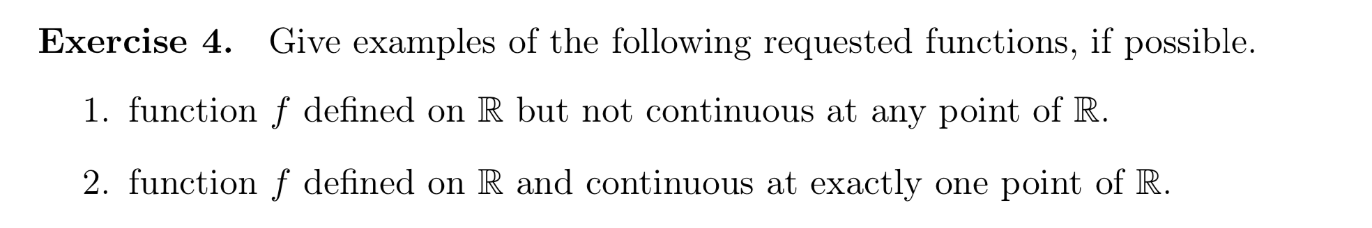 Solved Exercise 4. Give examples of the following requested | Chegg.com