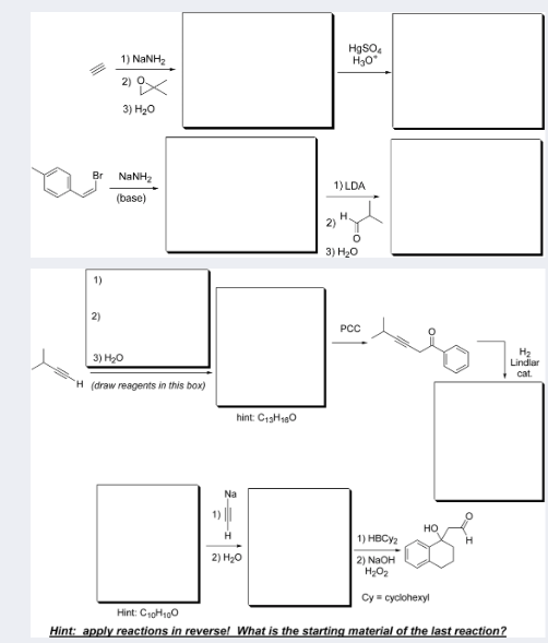Solved 1) NaNH2 HgSo H2O 2) O. 3) H20 Br NaNH2 (base) 1) LDA | Chegg.com
