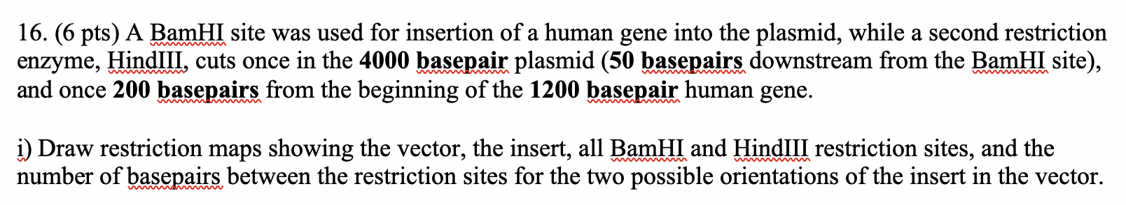 Solved Gel showing HindIII digests of samples #1-6 Ladder 1 | Chegg.com