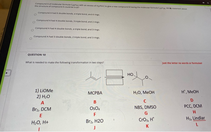Solved Compound A of molecular formula C20H22 with an excess | Chegg.com