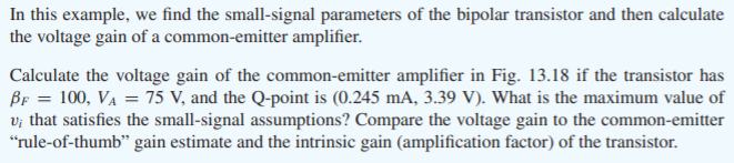 In this example, we find the small-signal parameters | Chegg.com