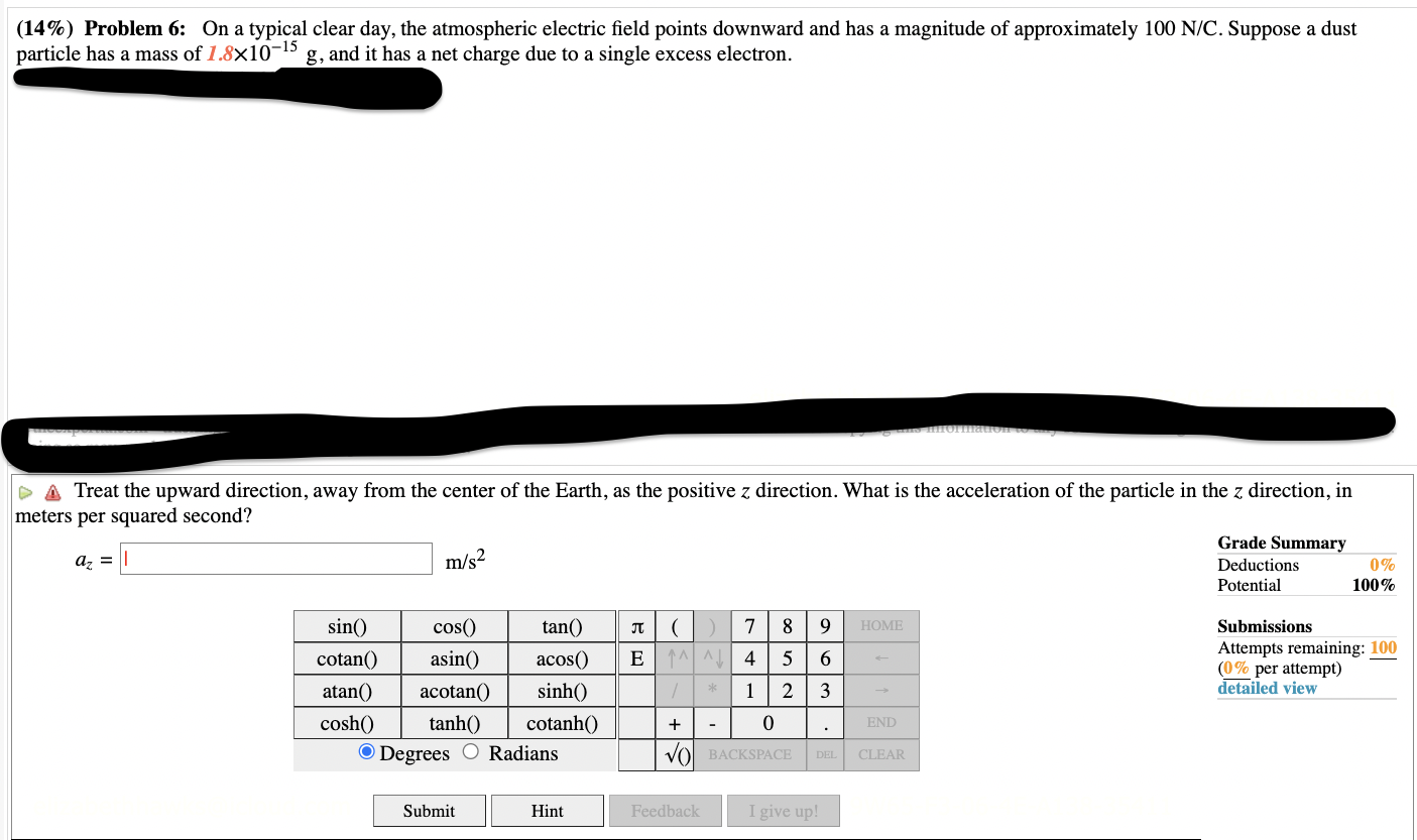 Solved (14\%) Problem 6: On a typical clear day, the | Chegg.com