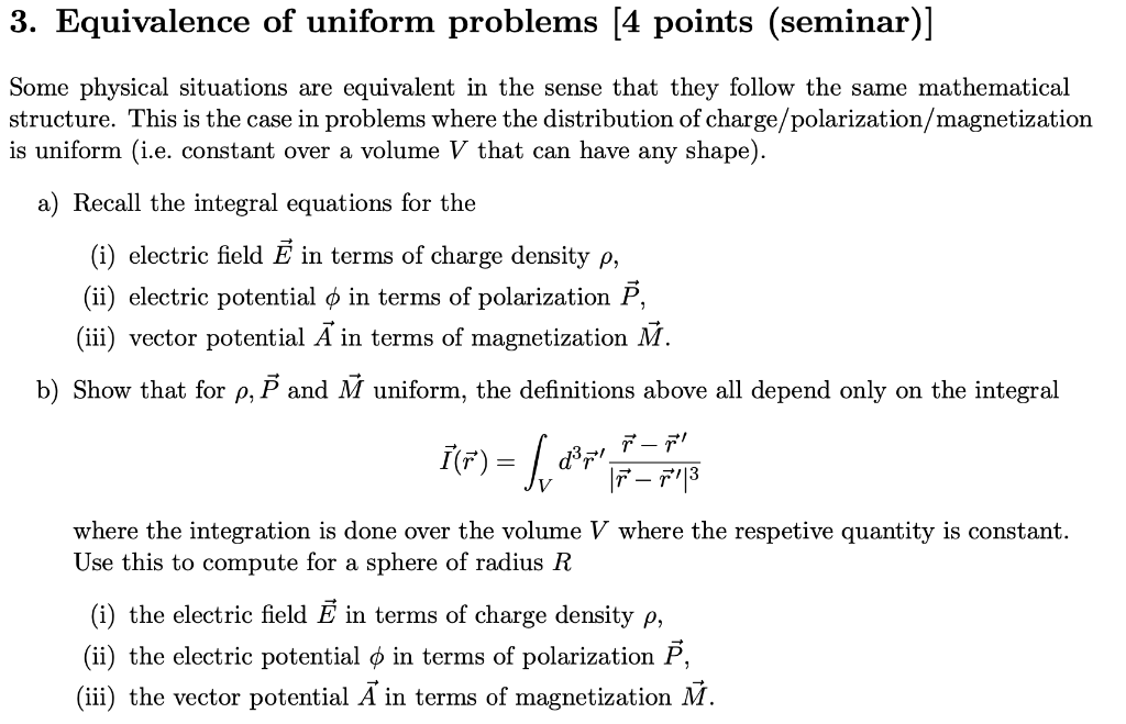 Solved 3. Equivalence of uniform problems [4 points | Chegg.com