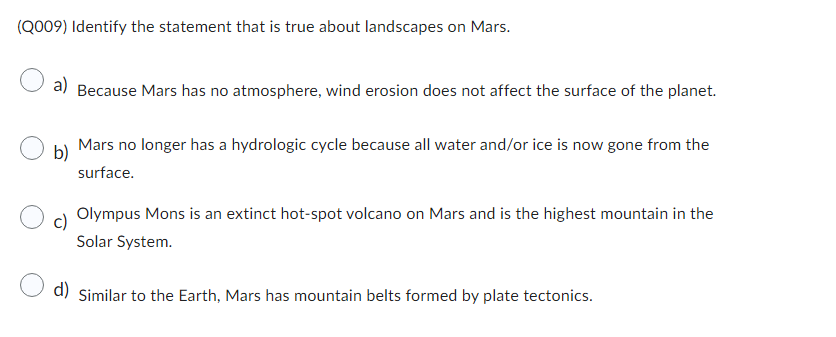 Solved (Q009) Identify the statement that is true about | Chegg.com