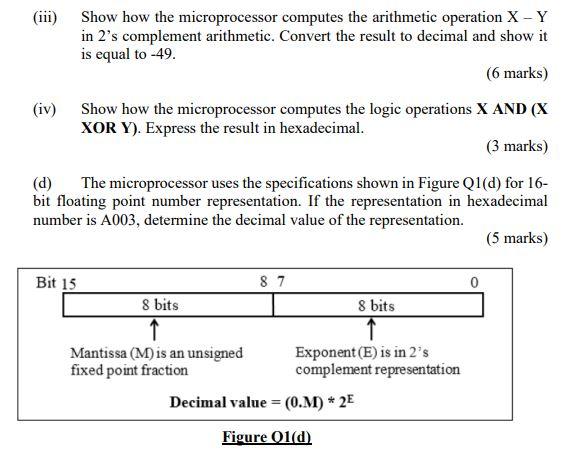 Solved Question 1 A microprocessor uses 8-bit for integer | Chegg.com