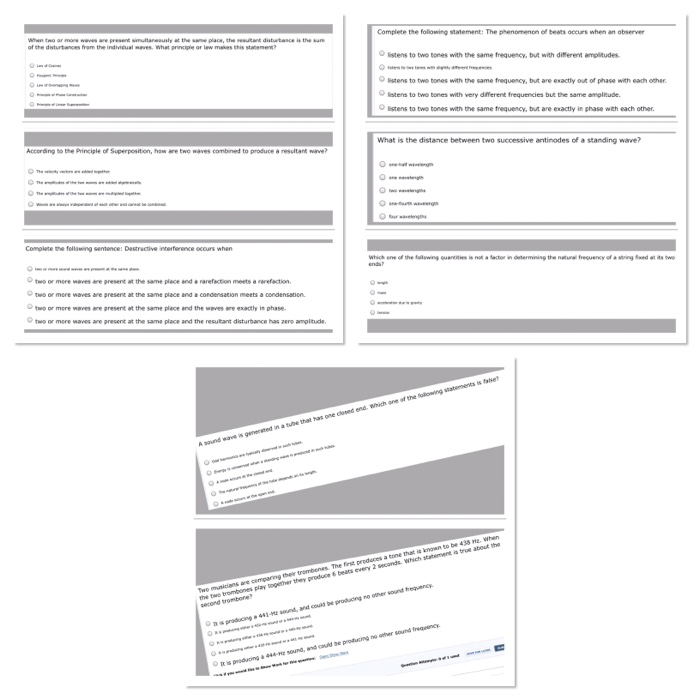 Solved When two are more waves are present simultaneously at | Chegg.com