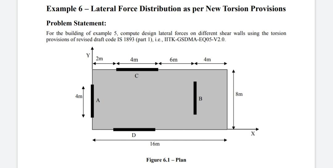Solved Example 6 - Lateral Force Distribution as per New | Chegg.com