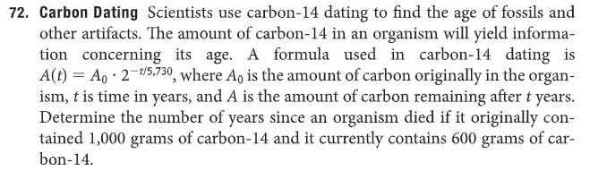 Solved 72. Carbon Dating Scientists use carbon-14 dating to | Chegg.com