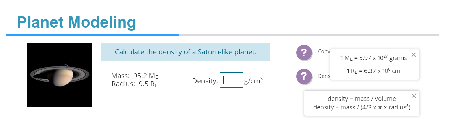 Solved Calculate the density of a Saturn-like planet. Mass: | Chegg.com