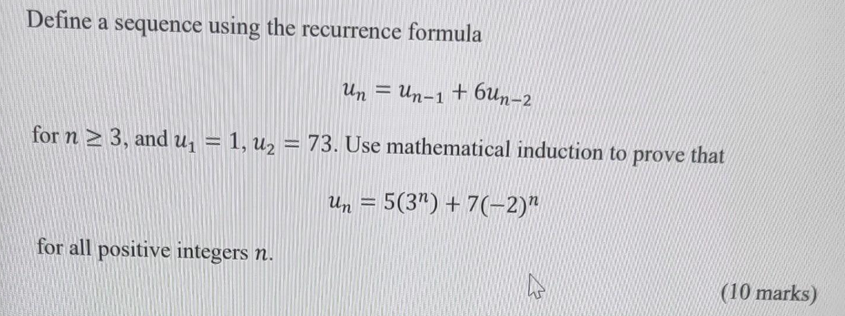 Solved Define a sequence using the recurrence formula | Chegg.com