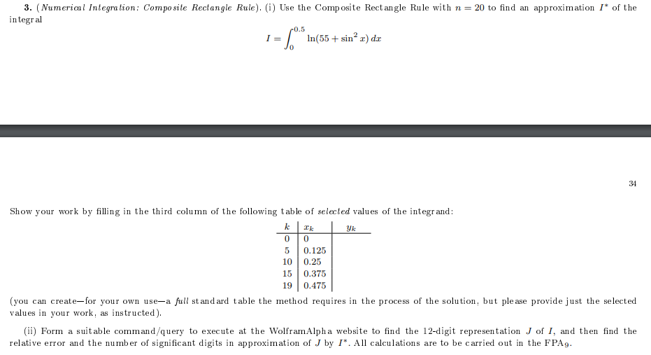 Solved 3. (Numerical Integration: Composite Rectangle Rule). | Chegg.com