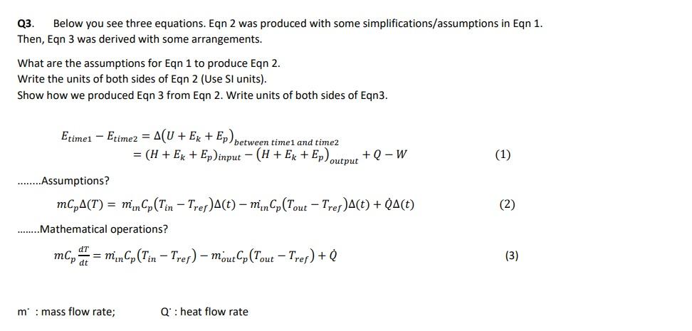 Solved Q3. Below you see three equations. Eqn 2 was produced | Chegg.com