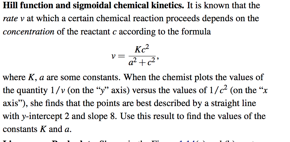 Solved V= Hill function and sigmoidal chemical kinetics. It | Chegg.com