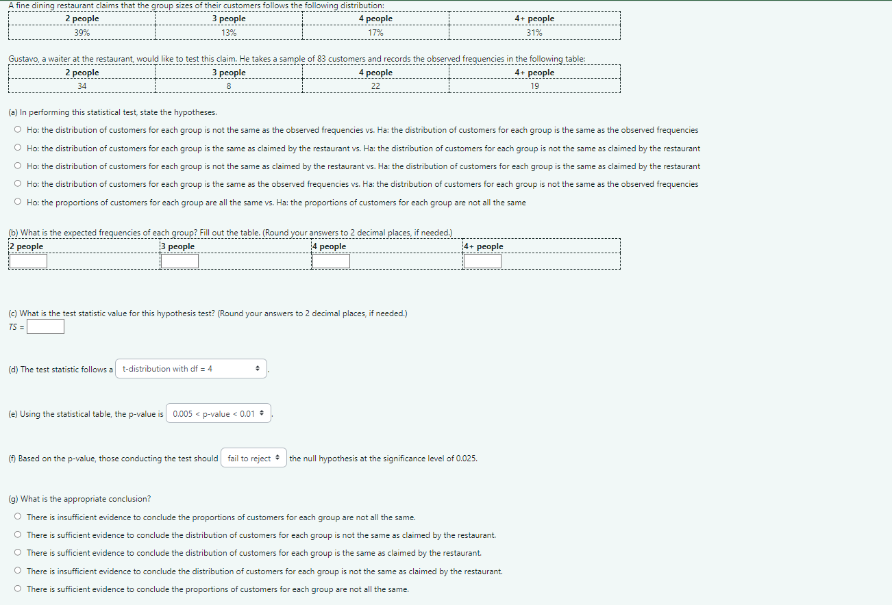 Solved Options for (d) = (t-distribution with df = 4), | Chegg.com
