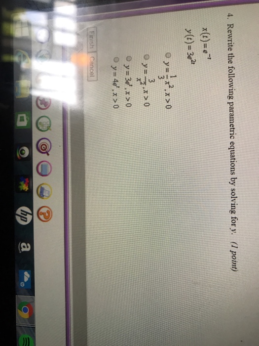 Solved 4. Rewrite the following parametric equations by | Chegg.com