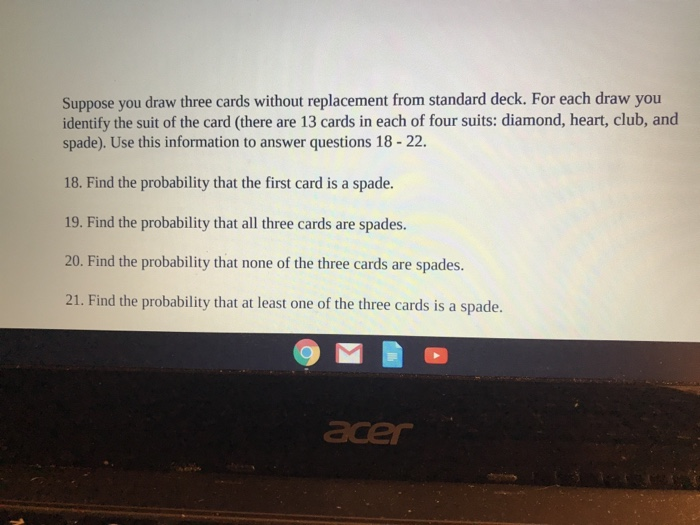 Solved Suppose you draw three cards without replacement from | Chegg.com