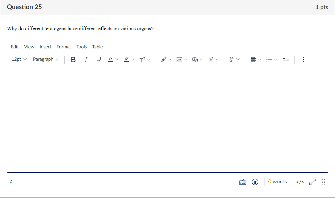 Solved Question 25 Why do different teratogens have | Chegg.com