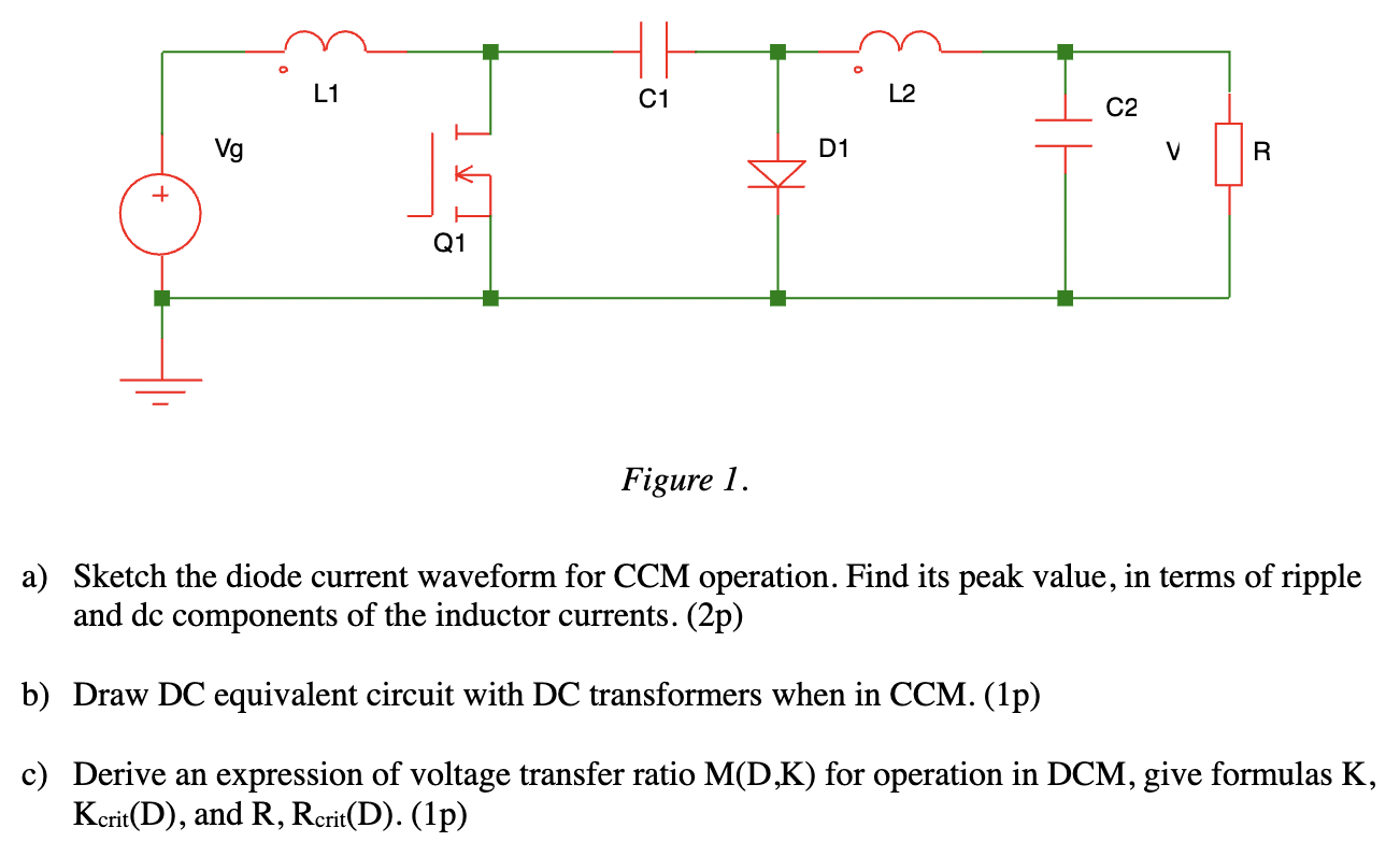 Solved Figure 1. a) Sketch the diode current waveform for | Chegg.com