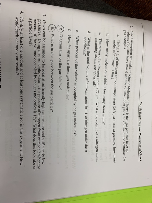 Solved Exp 8: Exploring the Properties of Gases 2. One | Chegg.com