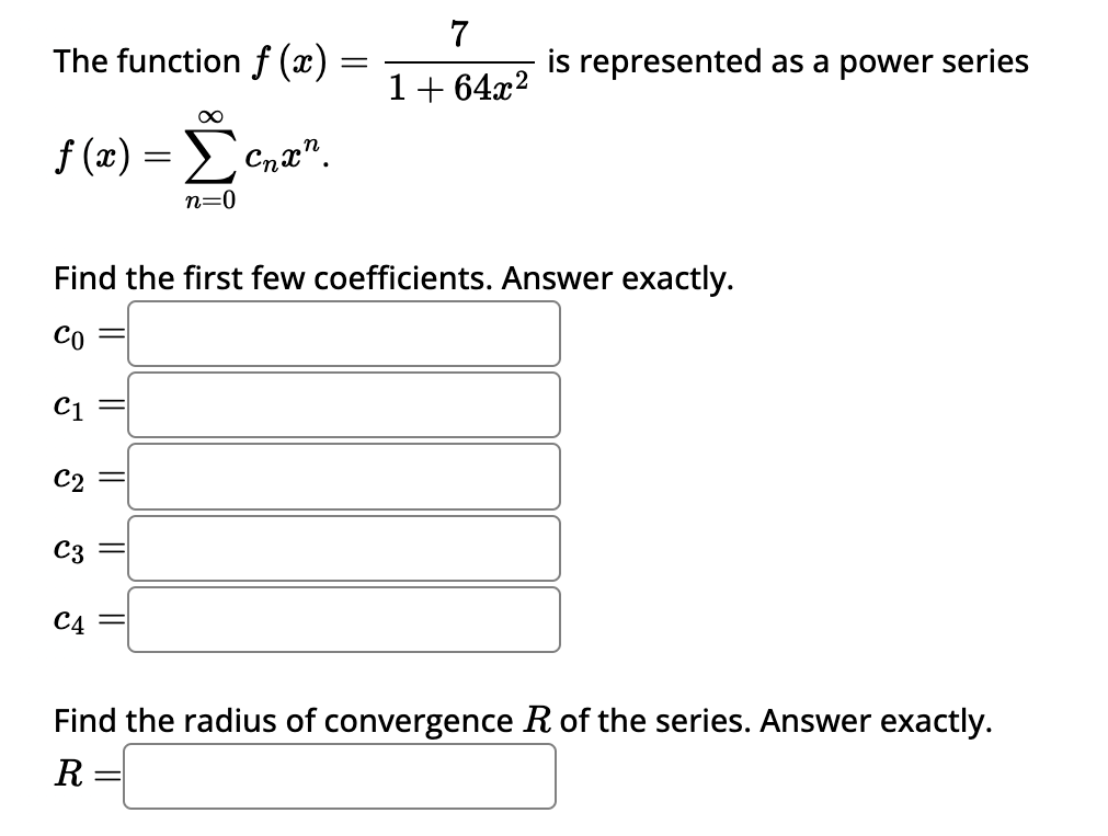 Solved The function f(x)=1+64x27 is represented as a power | Chegg.com