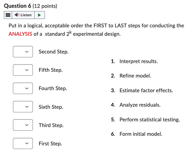 Solved Put in a logical, acceptable order the FIRST to LAST | Chegg.com