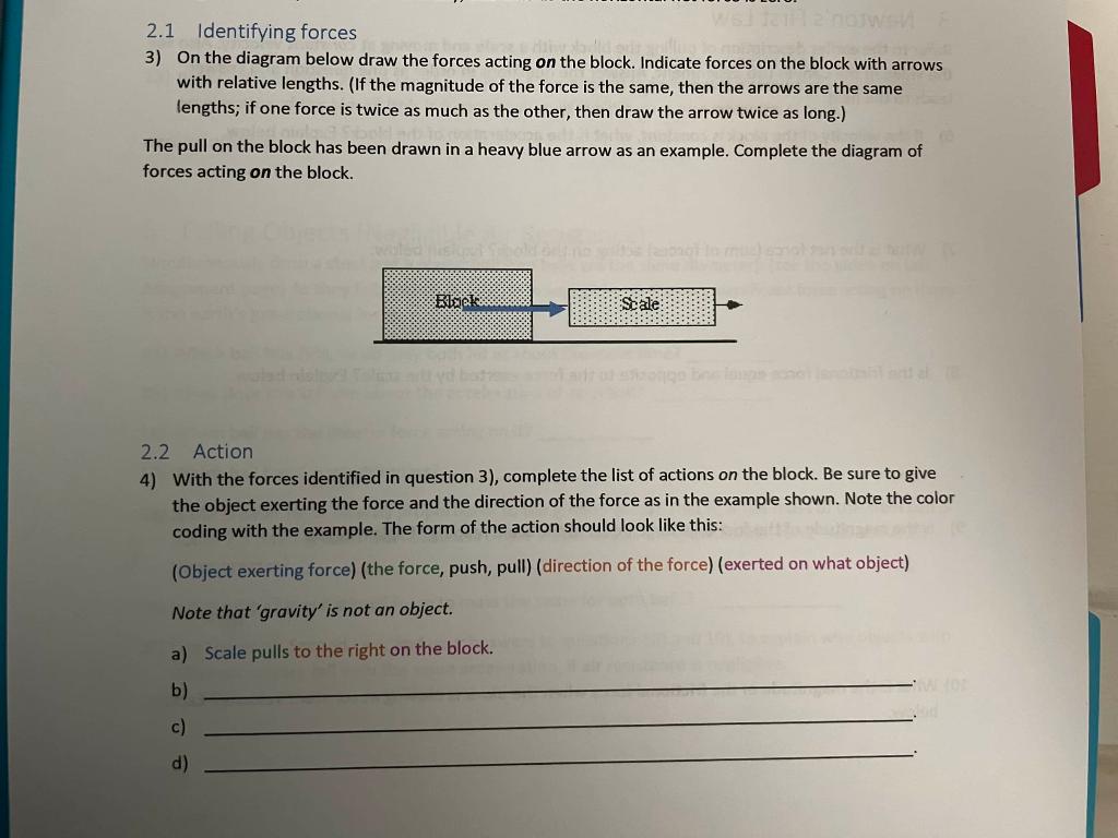Solved 3) On the diagram below draw the forces acting on the | Chegg.com
