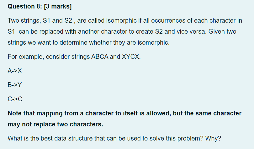 Solved Question 8: [3 marks] Two strings, S1 and S2 , are | Chegg.com