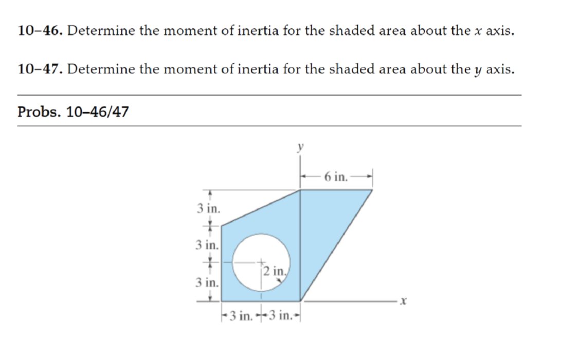 Solved 10-46. Determine the moment of inertia for the shaded | Chegg.com Solved 10-46. Determine the moment of inertia for the shaded | Chegg.com