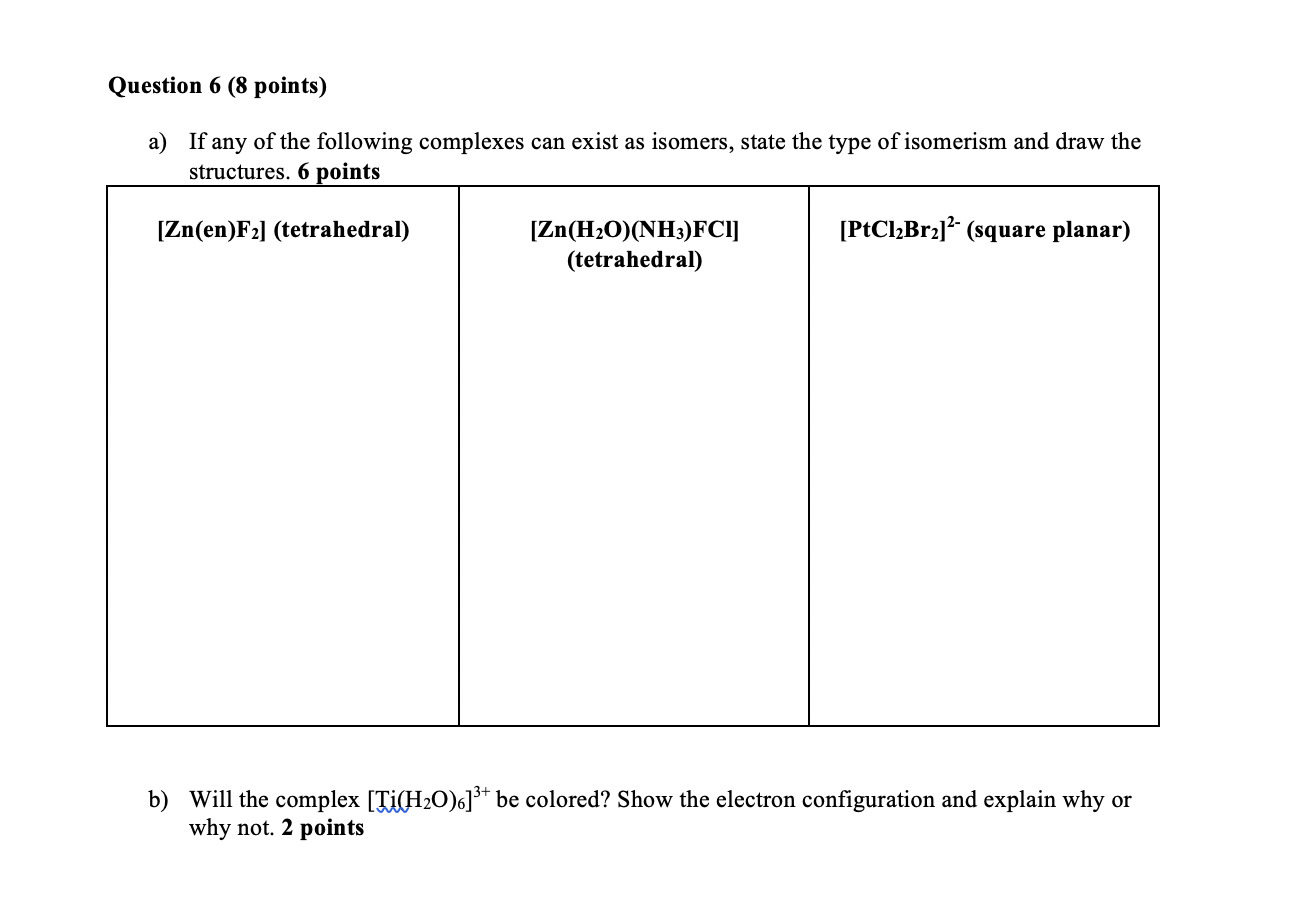 Solved Question 6 (8 points) a) If any of the following | Chegg.com