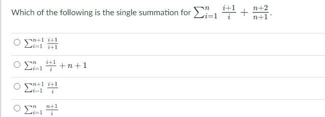 Solved Which of the following is the single summation for | Chegg.com