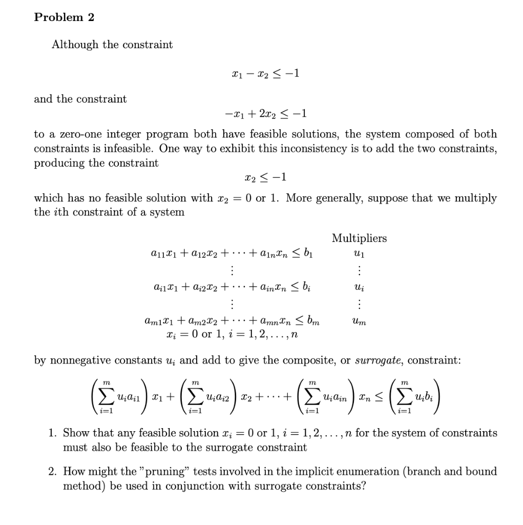 Solved Problem 2 Although the constraint x1 - x2